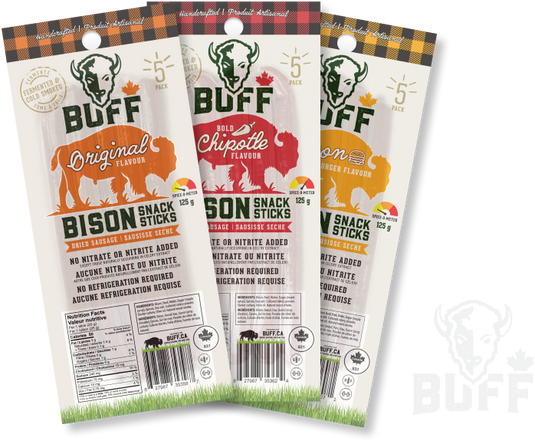 Bison Meat Snack Sticks for People on the Go - BUFF – Healthy Bison ...