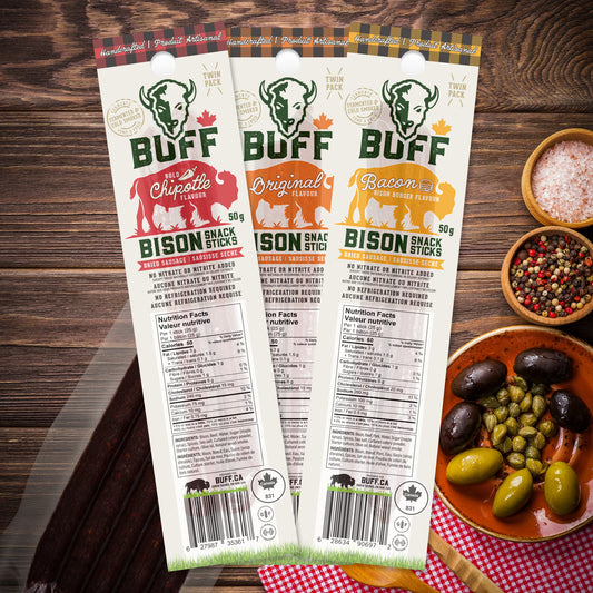 Products – Healthy Bison Meat Snack Sticks - BUFF